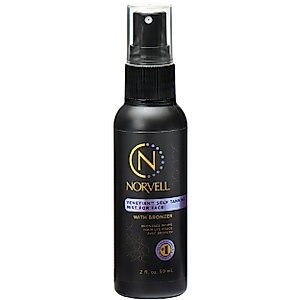 Norvell Venetian Sunless Self Tanning Mist for Face - Non Comedogenic Facial Bronzing Tanner Spray for Natural Sun-Kissed Glow, 2 fl.oz.
