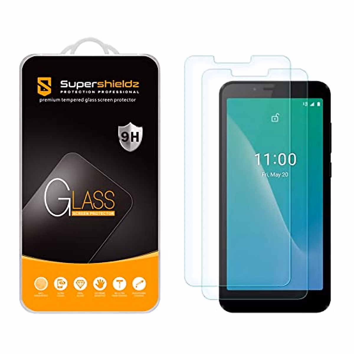 Supershieldz (2 Pack) Designed for Schok Volt SV55 Tempered Glass Screen Protector, Anti Scratch, Bubble Free