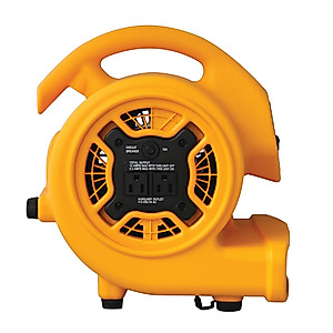 XPOWER P-130A Mini Mighty 1/5 HP 800 CFM Centrifugal Air Mover, Carpet Dryer, Floor Fan, Blower, Stackable, Daisy Chain, for Water Damage Restoration, Janitorial, Plumbing, Home Use,Yellow