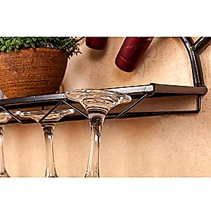 Wine Racks Metal Iron Wine Rack Wall Shelf Hanging Wine Rack Goblet Holder Cup Holder Can Hang 7 Bottles of Wine   Hanging 10 Cups