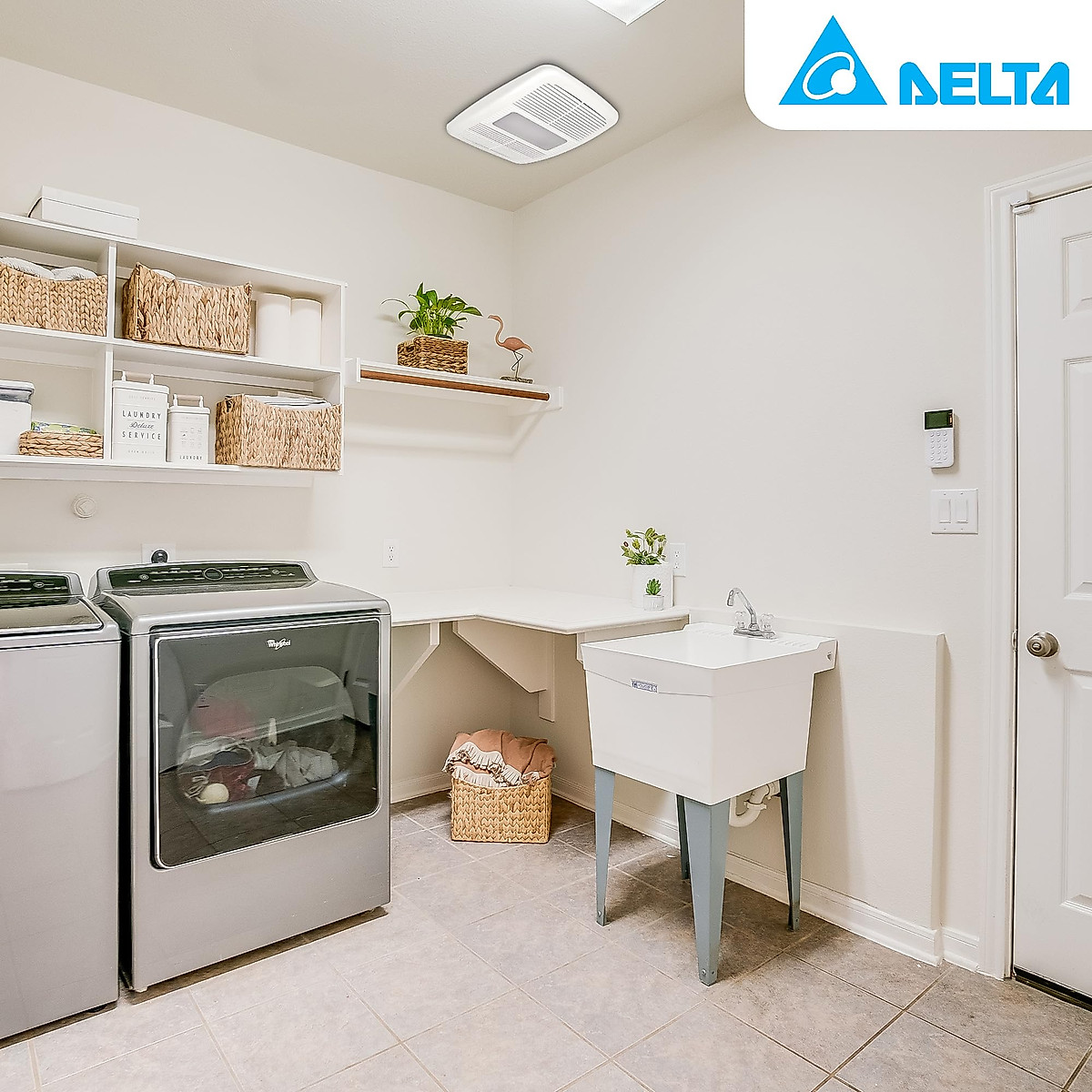 breez Delta Electronics RAD80LED BreezRadiance 80 CFM Bathroom Exhaust Fan LED Dimmable Light with Heater