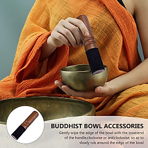 EXCEART Singing Bowls Singing Bowls Wooden Singing Bowl Mallet Singing Bowl Striker Wooden Singing Bowl Mallet for Meditation Prayer Yoga Yoga Accessories Yoga Accessories