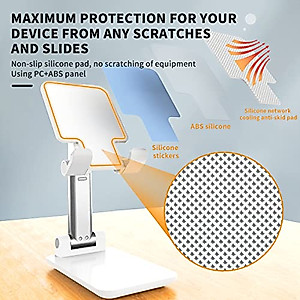 ABOUTIN Cell Phone Stand Holder for Desk, Angle & Height Adjustable(Black). Stable Anti-Slip Design Compatible with All Mobile Phones, iPhone, Switch, iPad, Kindle, Tablet(4-10inch)