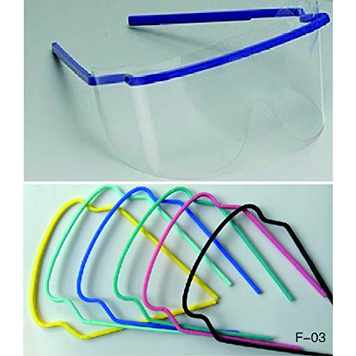 SDent 1 Pack 20 Sets Disposable Dental Eye Shield Eye Mask Safety Glasses Mask Eyes Guard 1 Frame+1 Shield/Set 4 Colors