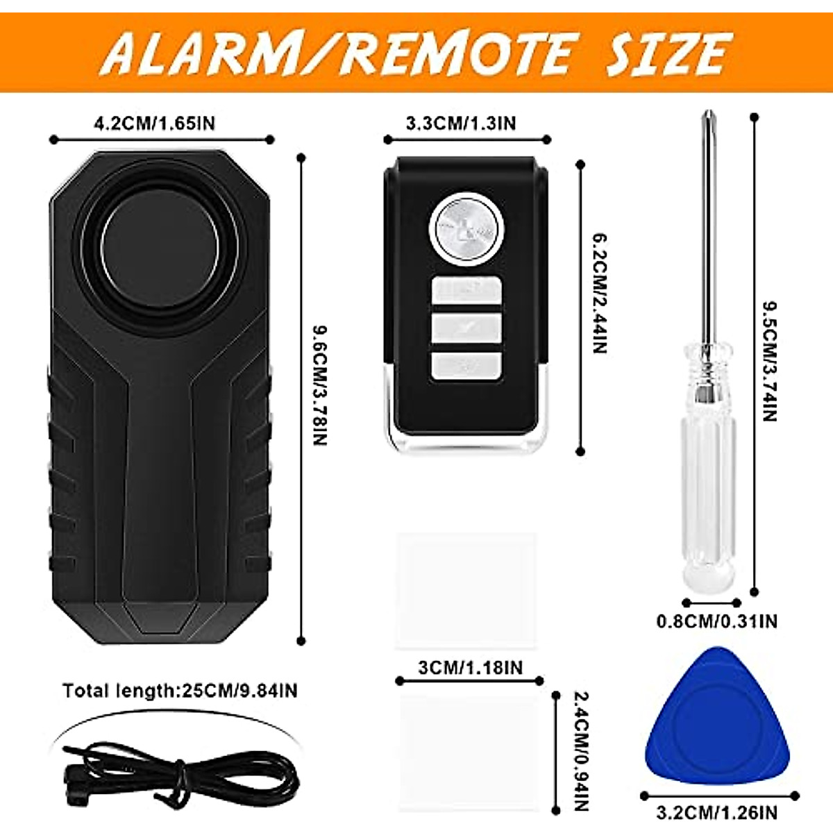 Bike Alarm with Remote 2 Pack, Loud 113dB Wireless Anti-Theft Vibration Motorcycle Bicycle Alarm IP55 Waterproof Super Vehicle Security Vibration Motion Sensor Alarm System
