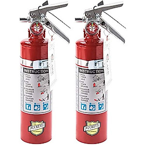2 Pack Buckeye 13315 ABC Multipurpose Dry Chemical Hand Held Fire Extinguisher with Aluminum Valve and Vehicle Bracket, 2.5 lbs Agent Capacity