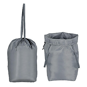 Sibba Dirty Laundry Bag Washable Travel Drawstring Pack Heavy Duty Clean Package Dirty Clothes Bag Collapsible with Handle Laundry Storage Reusable Organizer for Camp Fitness Clothes Basket (Grey)