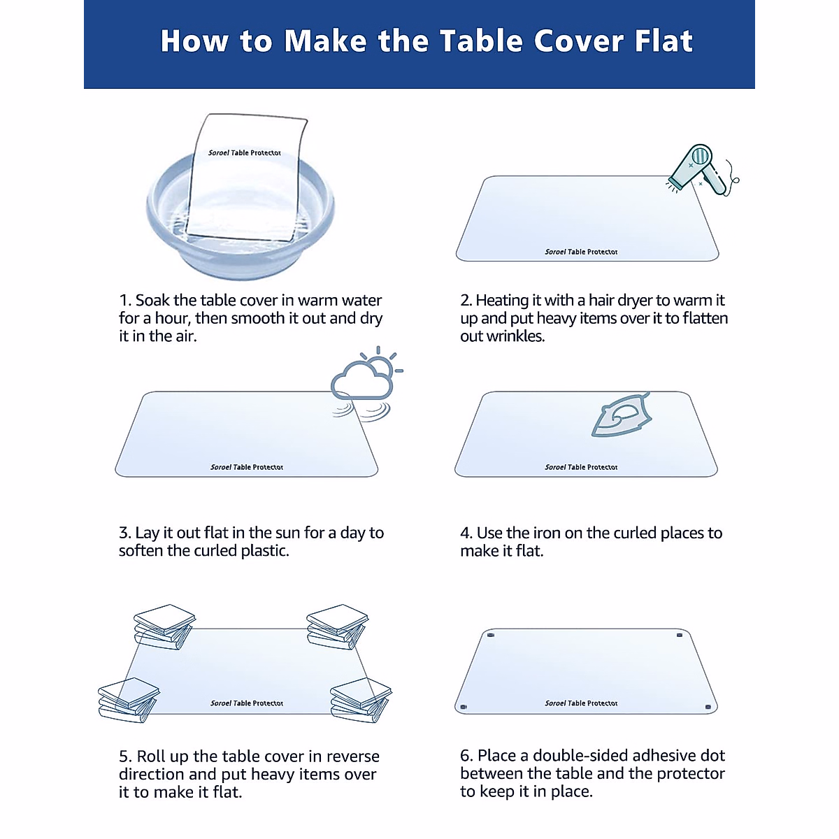 42 Inch Round Clear Plastic Table Protector for Dining Room Table PVC Tablecloth Protective Cover Pad Wood Furniture Vinyl Desk Blotter Mats Table Runner Pad for Kitchen Countertop Coffee Table