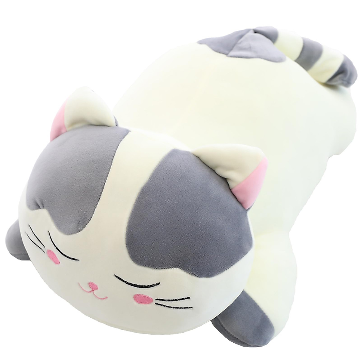 Cat Big Plush Hugging Pillow, Super Soft Kitten Kitty Stuffed Animals Toy Gifts for Kids, Girls, Bed, Christmas, Valentine 21.7" (Gray)