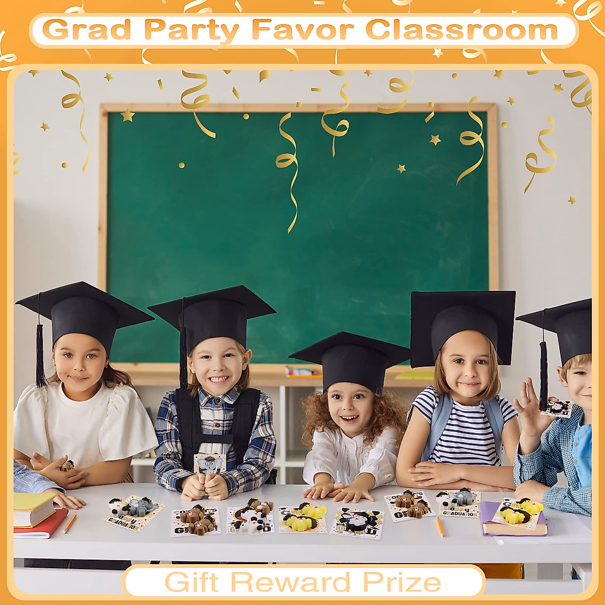 Sotiff 24 Sets Graduation Animal Toy with Cards Gift Set Graduation Party Favors Grad Animal Toy Mini Kawaii Toy Fidget Toys for School Grad Classroom Teacher Student Award