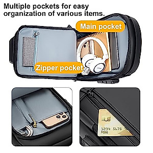 Dwenles Men's Small Anti-theft Sling Bags USB Chest Sling Backpack Waterproof Lightweight One Strap Backpack (Black)