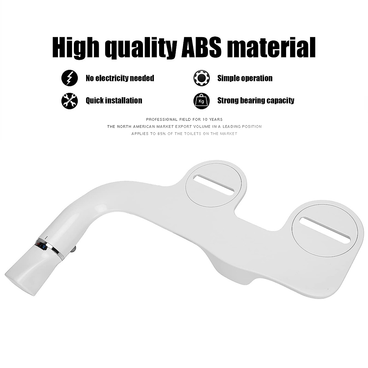 Septpenta G1/2 Bidet Attachment for Toilet, No Need to Plug in Wear Resistant High Pressure Resistant Toilet Bidet Dual Nozzle, Knob to Control Water Pressure for Sanitary and Feminine Wash (White)