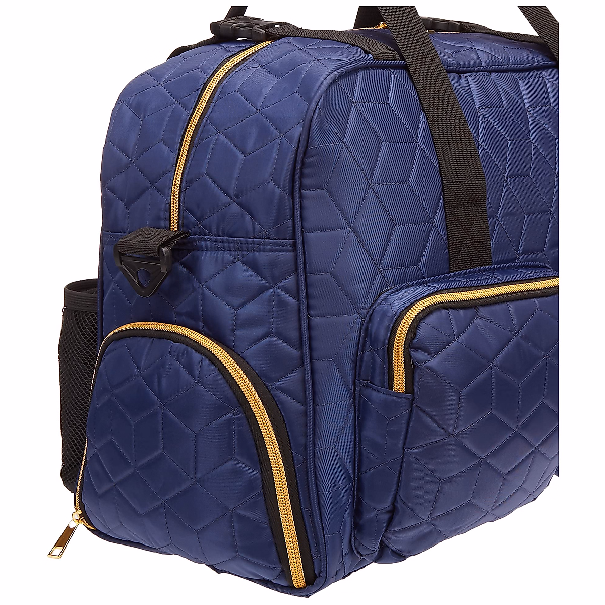 POSHnFIT Women Exercise Fitness Gym Travel & Weekender Duffel bag Waterproof Wet Storage Yoga Mat Storage Shoe Storage Carry On Luggage (Blue, Quilted Outer)