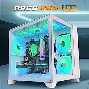 MTG Khuno Gaming Tower PC- Intel Core i7 4th Gen, RTX 2060S 8GB 256bits, 16GB RGB ARGB Ram, 512GB Nvme, 27 Inch 165HZ Gaming Monitor, Gaming Kit Webcam, Win 10 Pro