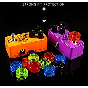Dopro Guitar Effect Pedal Footswitch Toppers Effect Foot Nail Caps Pedal Protection Cap with Multi Colors 8-Pack