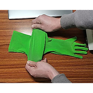 Chromakey Gloves Green Chroma Key Glove Invisible Effects Background Chroma Keying Green Gloves for Green Screen Photography Photo Video… (Tight, Green), 50x12cm