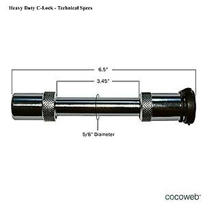 Cocoweb Chrome C-Lock Heavy Duty Locking 5/8" Inch Hitch Pin with Weather Guard Protection - HHLCL