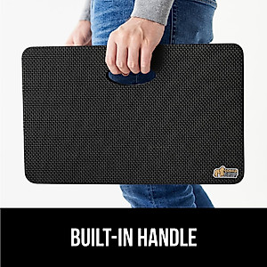 Gorilla Grip Extra Thick Water Resistant Comfortable Kneeling Pad, Provide Support for Knees, Durable Foam Cushion Knee Mat, For Gardening, Yoga, Mechanics, Baby Bath Time, 17.5 x 11 x 1.5, Black