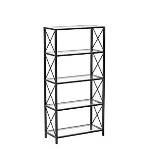 Celine 30'' Wide Rectangular Bookcase in Blackened Bronze