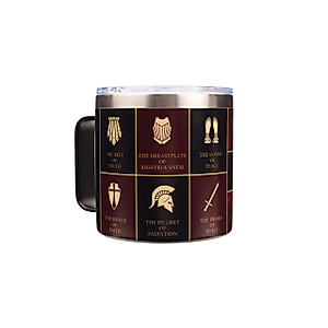FROOBLEQUIRK The Armor of God Christian Tumbler for Men, 14Oz Religious Cup – Pastor Appreciation, Gospel of Peace Gift, Christmas & Birthday Gift for Men Women