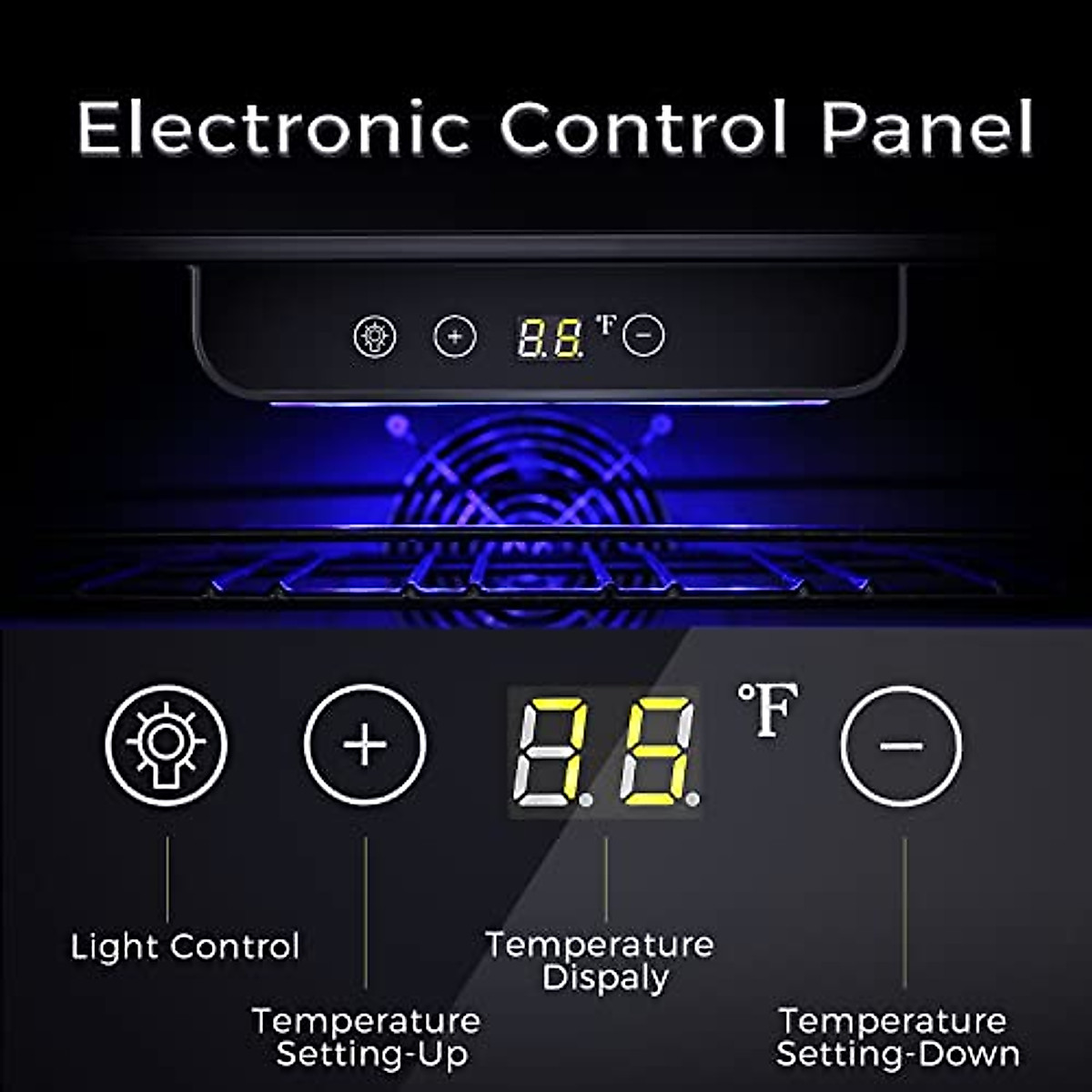 Antarctic Star 5.1 Cu.Ft Beverage Refrigerator- Wine Cooler Low Noise Transparent Glass Door LED Light Stainless Steel Efficient Cooling System with a Lock 115V 60Hz for Home and Bar 24inch, Silver