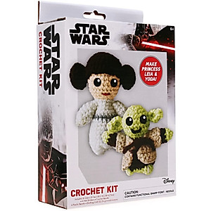 Star Wars Crochet Craft Kit - Make Princess Leia and Yoda - Everything You Need, multicolor