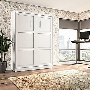 Bestar Pur Queen Murphy Bed, 65-inch Space-Saving Wall Bed for Guest Room or Home Office