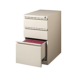 Staples 375798 3-Drawer Mobile Pedestal File Cabinet Putty (20-Inch)