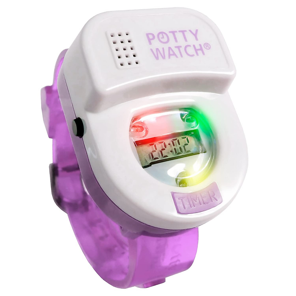 Potty Time: The Original Potty Watch | Water Resistant, Toilet Training Aid, Warranty Included(30, 60 or 90 Min Automatic Timers Plays Music & Flashing Lights for Fun & Gentle Reminders)Purple & Green
