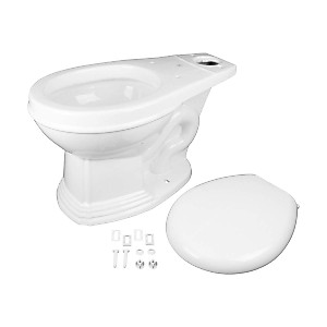 Renovators Supply Sheffield Round Corner Toilet - Heavy Duty 2-Piece Toilet in White - WaterSense Dual Flush with Slow Close Toilet Seat - Grade A, Porcelain Scratch and Stain Resistant - 12 In. Rough
