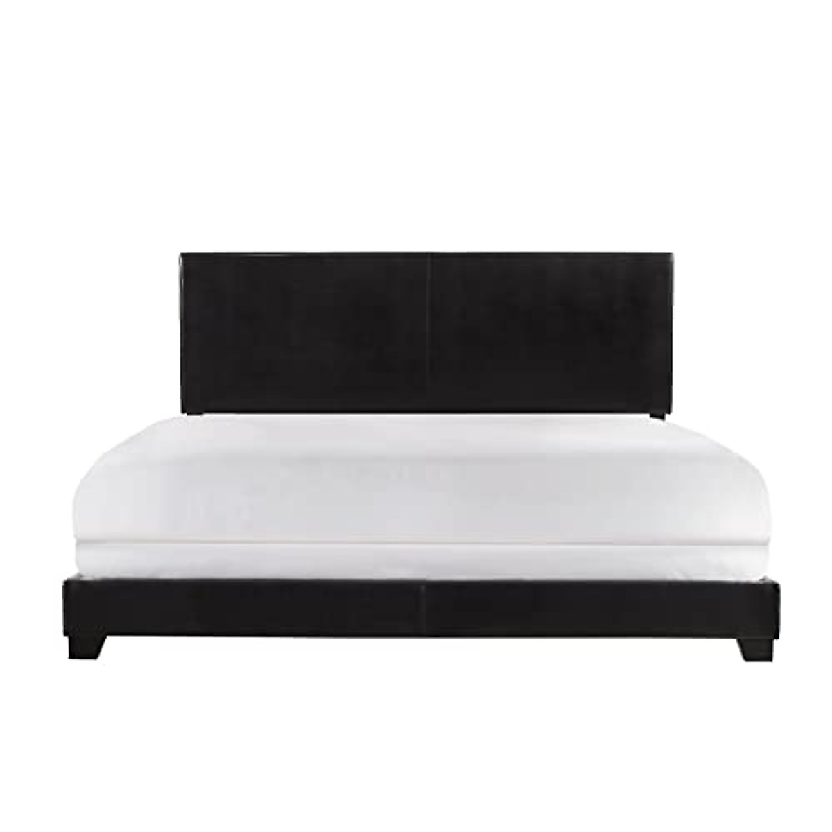 Crown Mark Erin Upholstered Panel Bed in Black, King