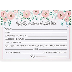 Juvale Set of 5 Bridal Shower Games for 50 Guests, Wedding and Engagement Party Activities, Pink Floral Design