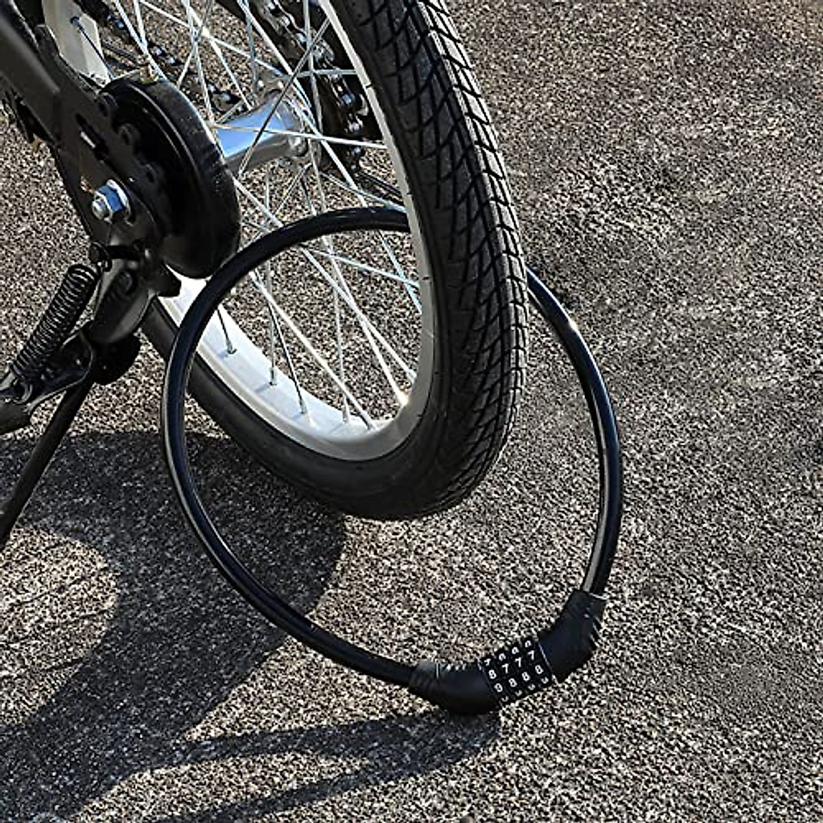 2 PACK Bike Locks Cable,Anti Theft Bicycle Lock Chain,4 Digit Security Resettable Bike Combination Lock Self Coiling Combination Cable Combo Bike Locks Without Mounting Bracket,2 Feetx1/2 Inch (Black)