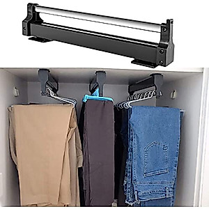 Pull Out Clothes Hanger Rail for Closet, Adjustable Heavy Duty Steel Clothes Storage Hanger Rack Bar for Pants Coats (347mm)