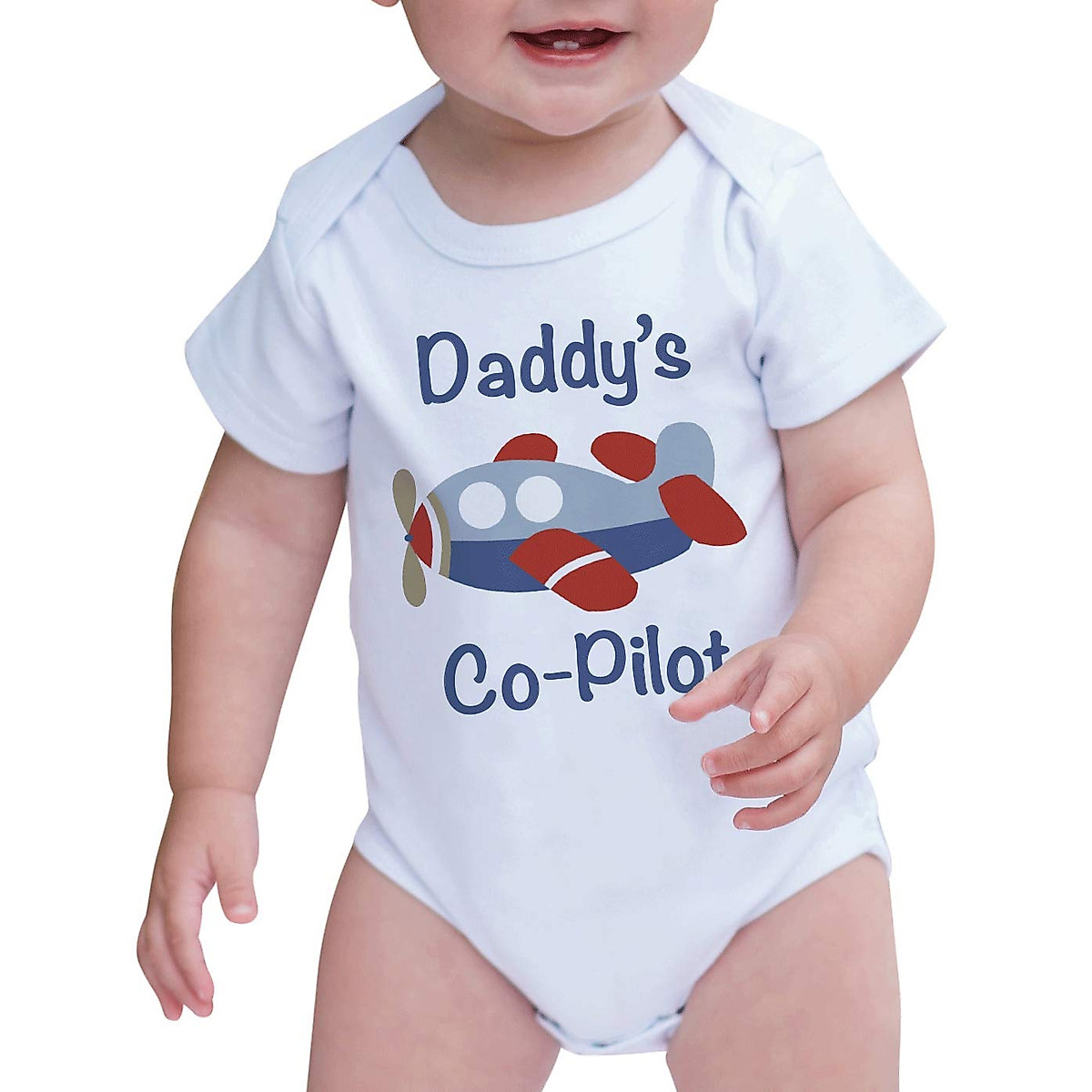 Custom Party Shop Baby Boy's Daddy's Co-Pilot Onepiece 0-3 Months Red and Blue