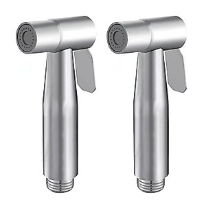 2 PCS Bidet Toilet Sprayer Head Stainless Steel Handheld Bidet Sprayer for Toilet Portable Pet Shower Toilet Water Sprayer Cloth Bathroom Diaper Sprayer for Personal Hygiene,Kitchen,Toilet Cleaning
