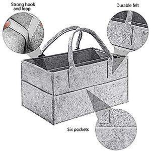 HBlife Baby Diaper Caddy Organizer with Compartments- Gray