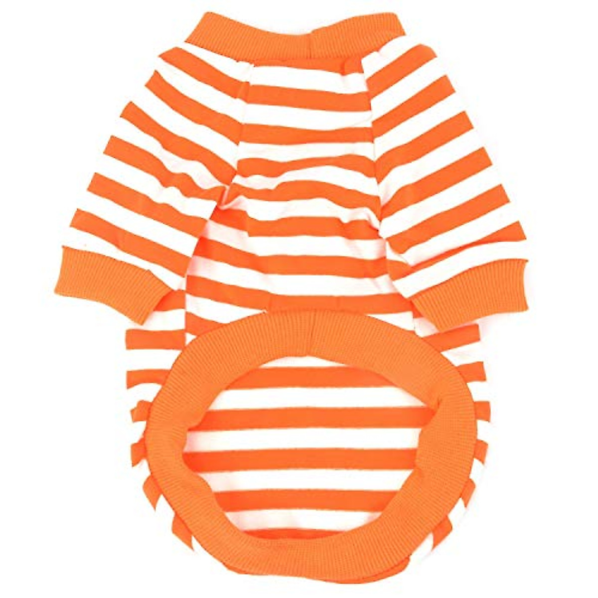 Zunea Dog Shirts for Small Dogs Girl Boy Summer Puppy Vest Clothes Soft Cotton Striped Sun Protection Tee Shirt Short Sleeve Pet Dog Chihuahua Apparel Cat Clothing Orange XL