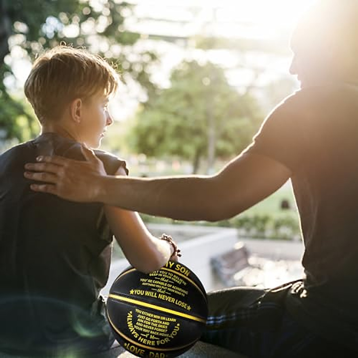 JOINOW Personalized Outdoor Basketball Christmas Basketball Gifts Leather Basketball 29.5 Inch Indoor Basketball Engraved Basketball Birthday Graduation - You Never Lose You Either Learn Or Win