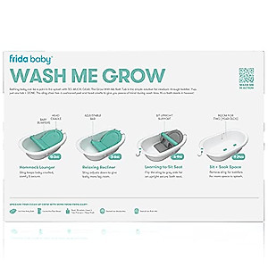 Frida Baby 4-in-1 Grow-with-Me Bath Tub| Transforms Infant Bathtub to Toddler Bath Seat with Backrest for Assisted Sitting in Tub