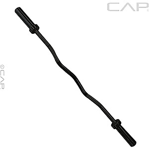 CAP Barbell 2' Olympic Solid Curl Bar, 47-Inch, No Collars, Black (New Version) (OBIS-47B-3)