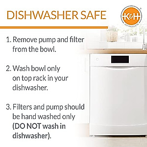 K&H PET PRODUCTS CleanFlow Filtered Water Bowl for Cats, Pet Drinking Water Fountain, Cat Water Dispenser, Granite 80 Ounce Bowl & 90 Ounce Reservoir