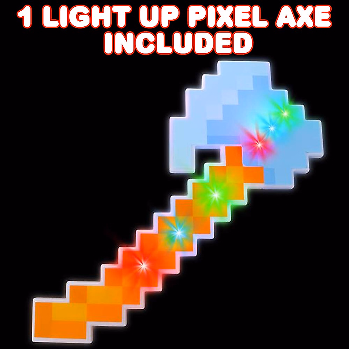 ArtCreativity Light Up Pixel Axe Toy, 1PC, LED Ax for Kids with 3 Flashing Modes, Cool Halloween Costume Accessory, Batteries Included, Best Birthday for Gamers, 17.5 Inches