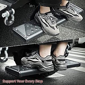 YITAMOTOR Aluminum Hitch Steps with 2" Receiver Bumper Guard Protector for Truck/Car/SUV Vehicles Upgraded Silver Non-Slip Textured Step Bar with Hitch Pin, Black Finish, 8.3" Wide