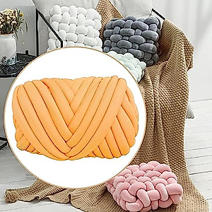 kowaku 250G Chunky Yarn Arm Knit Yarn Bulky Yarn Jumbo Tubular Yarn for Baskets Macrame Scarf, Orange