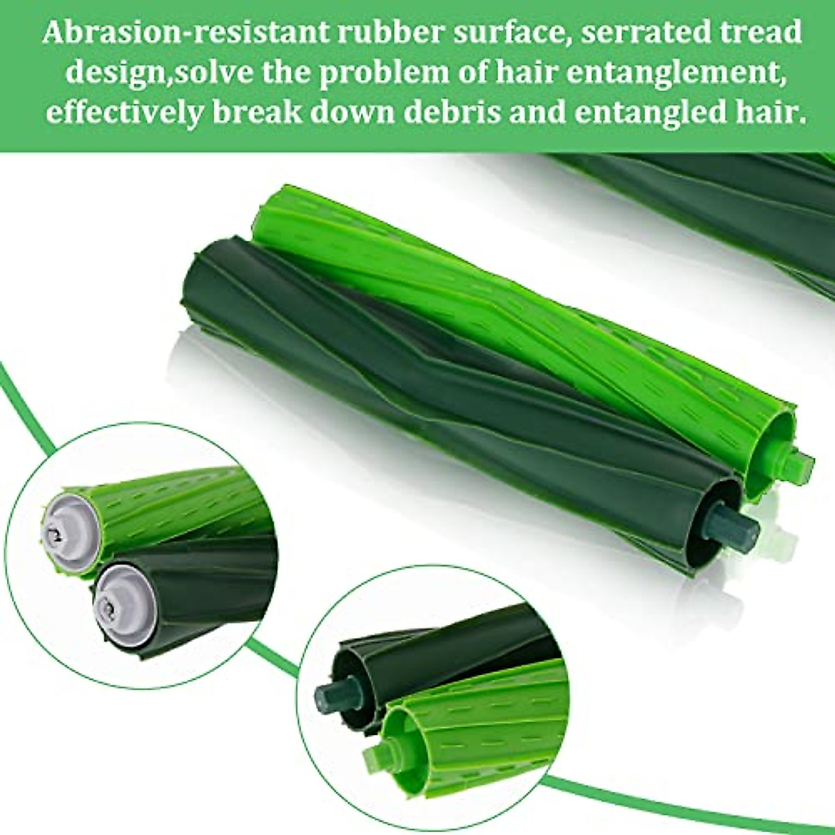 SogYupk Roller Brushes Replacement Parts,2 Set Multi-Surface Rubber Brush Compatible for E&I &J Series E5 E6 E7 i3 i3+ i4 i6 i6+ i7 i7+ i8 i8+Plus j7 j7+ Vacuum Accessories.