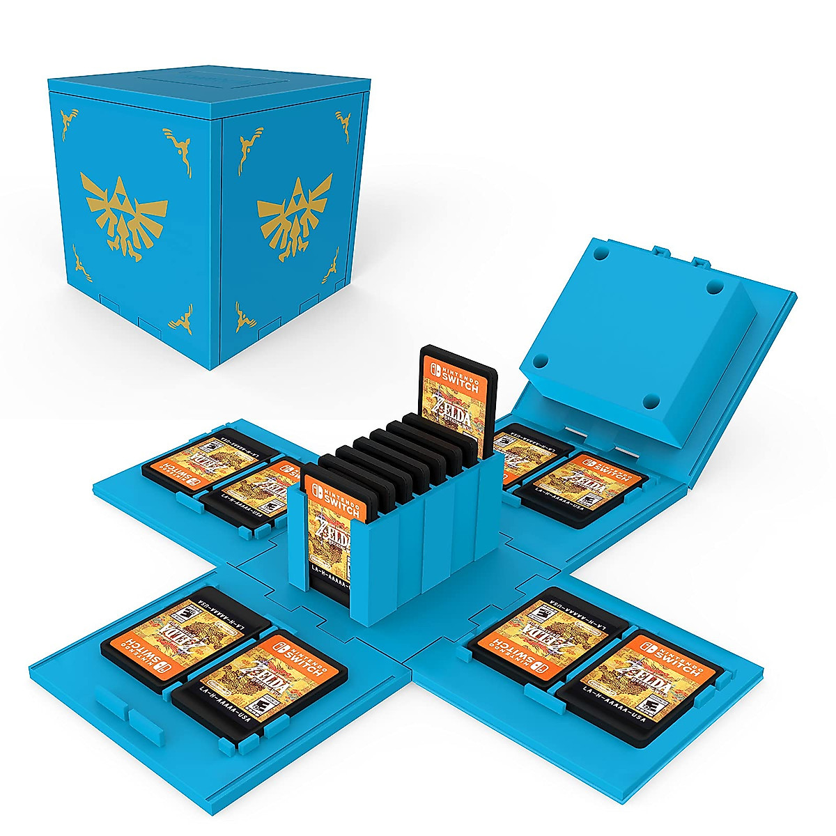 UFOPETIE Game Case and Storage Box for Switch Game Cards Zleda Games,Up to 16 Cards,for Nintendo Switch Game Card Case Cube