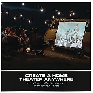 Monster Image Pro 720 HD Extra-Bright LCD Projector, 2000 Lumens, Projects Up to 16ft, Max Resolution: 1080 HD, Universal Image/Audio/Video Support, AV/USB/HDMI/SD Input