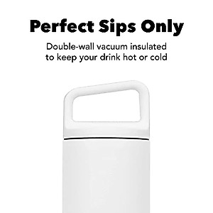 MIIR, Wide Mouth Water Bottle, Vacuum Insulated Leakproof, Stainless Steel Construction, White, 16 oz