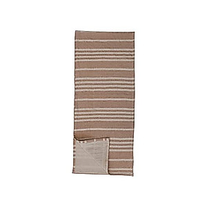 Creative Co-Op Cotton Double Cloth Table Runner with Stripes, Tan and Natural